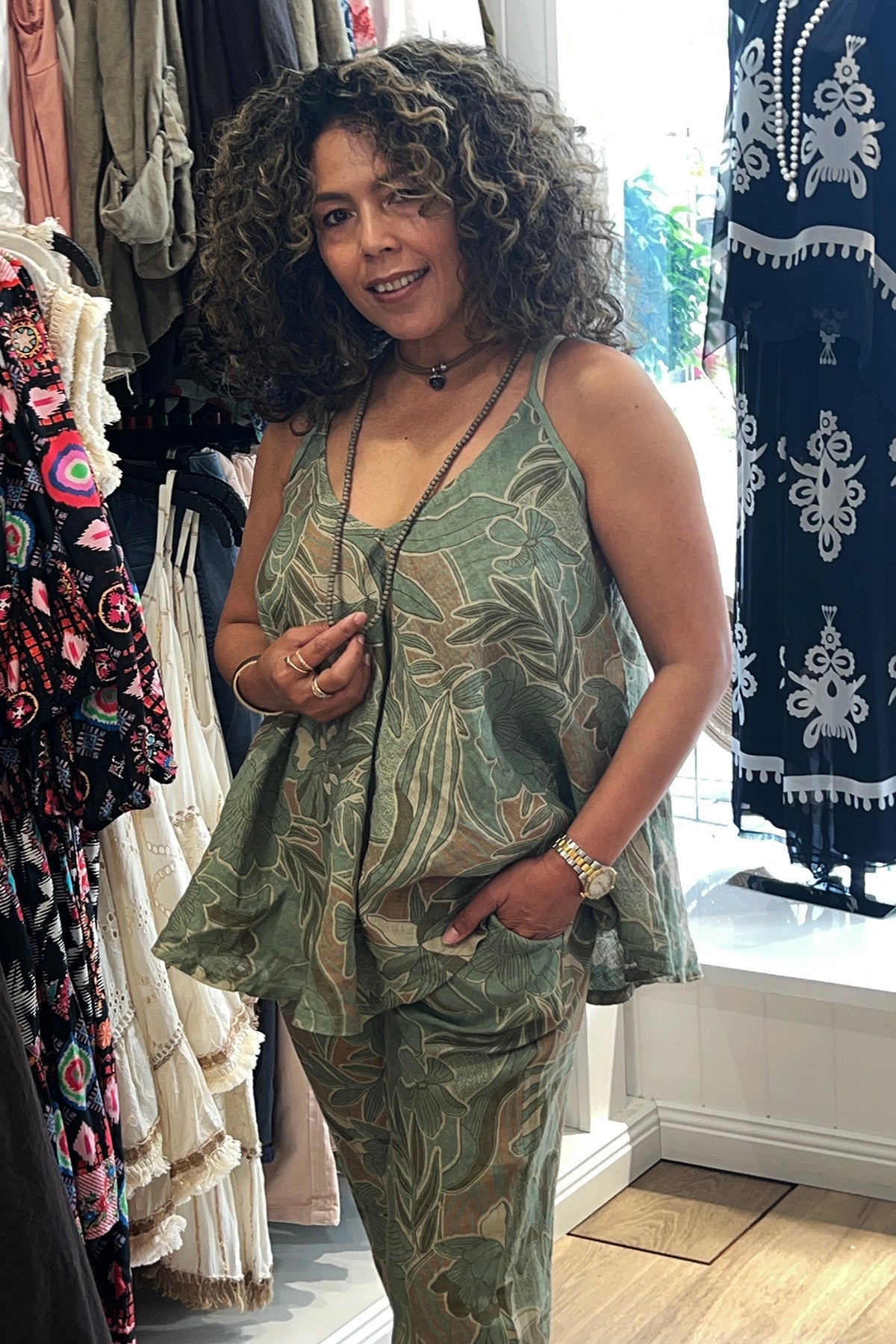 Cindy G Clothing Online | Women's Printed Linen Tops | Pizazz Boutique