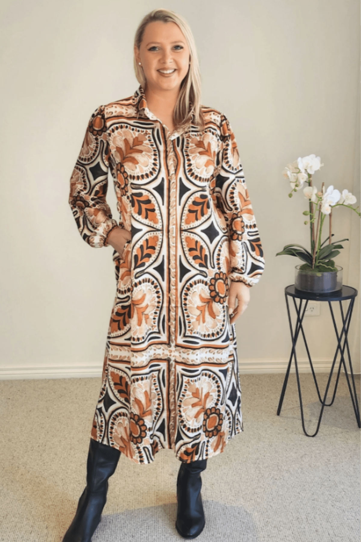 Studio Dress - Chocolate - TZ24 – Pizazz Boutique